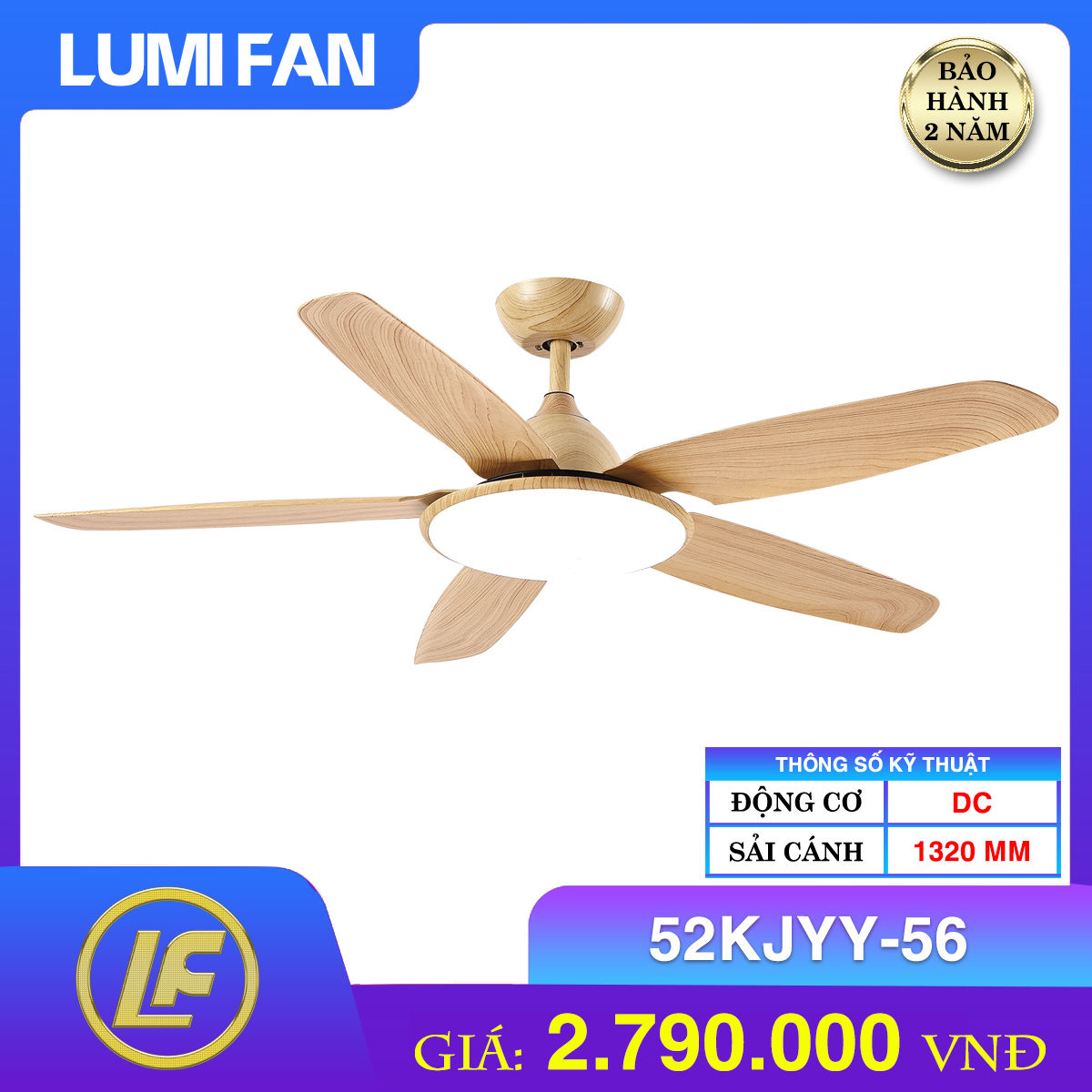 Quạt trần đèn 52KJYY-56