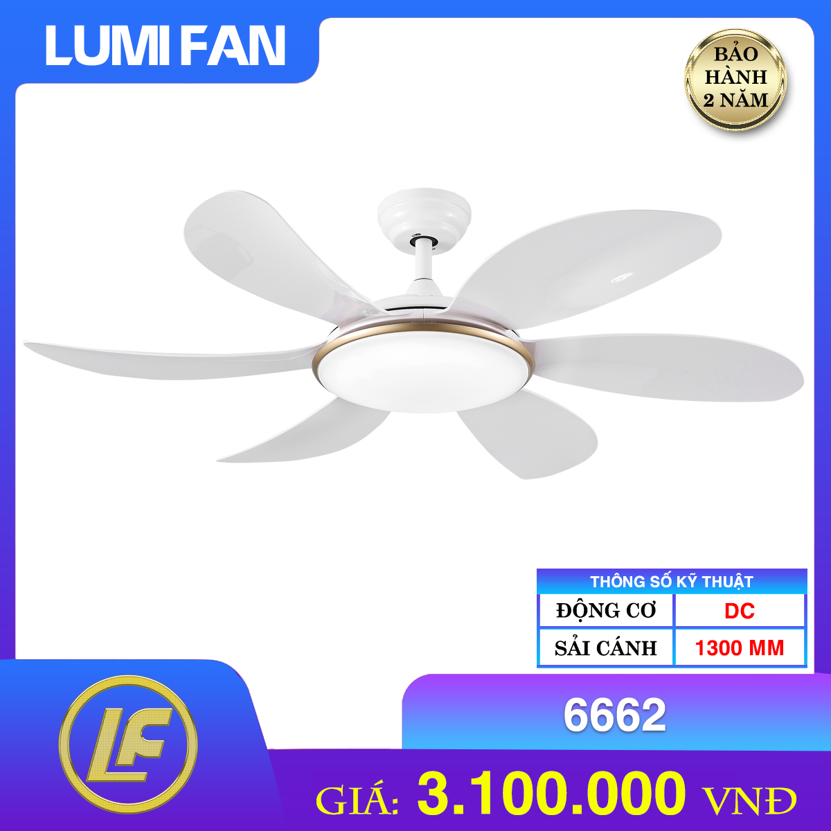 Quạt trần đèn 6662